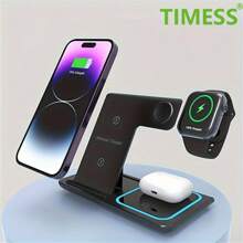 3 In 1 Fast Charging Station, Folding Wireless Charger Stand For Phone ...