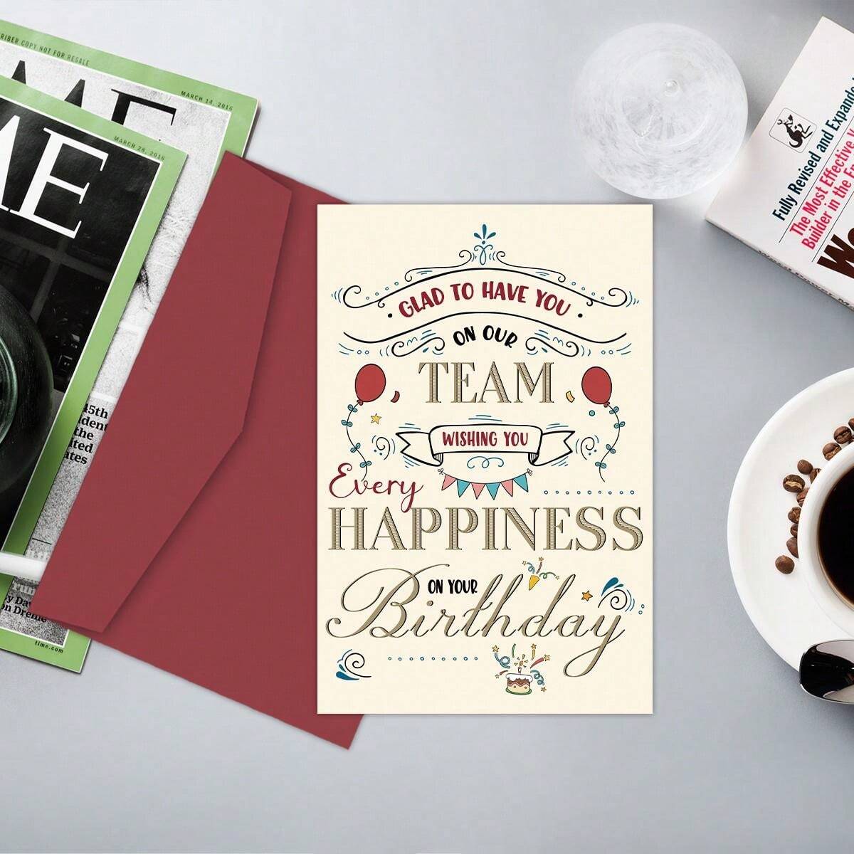 1pc Employee Birthday Cards, Happy Birthday Card For Coworker, Birthday ...