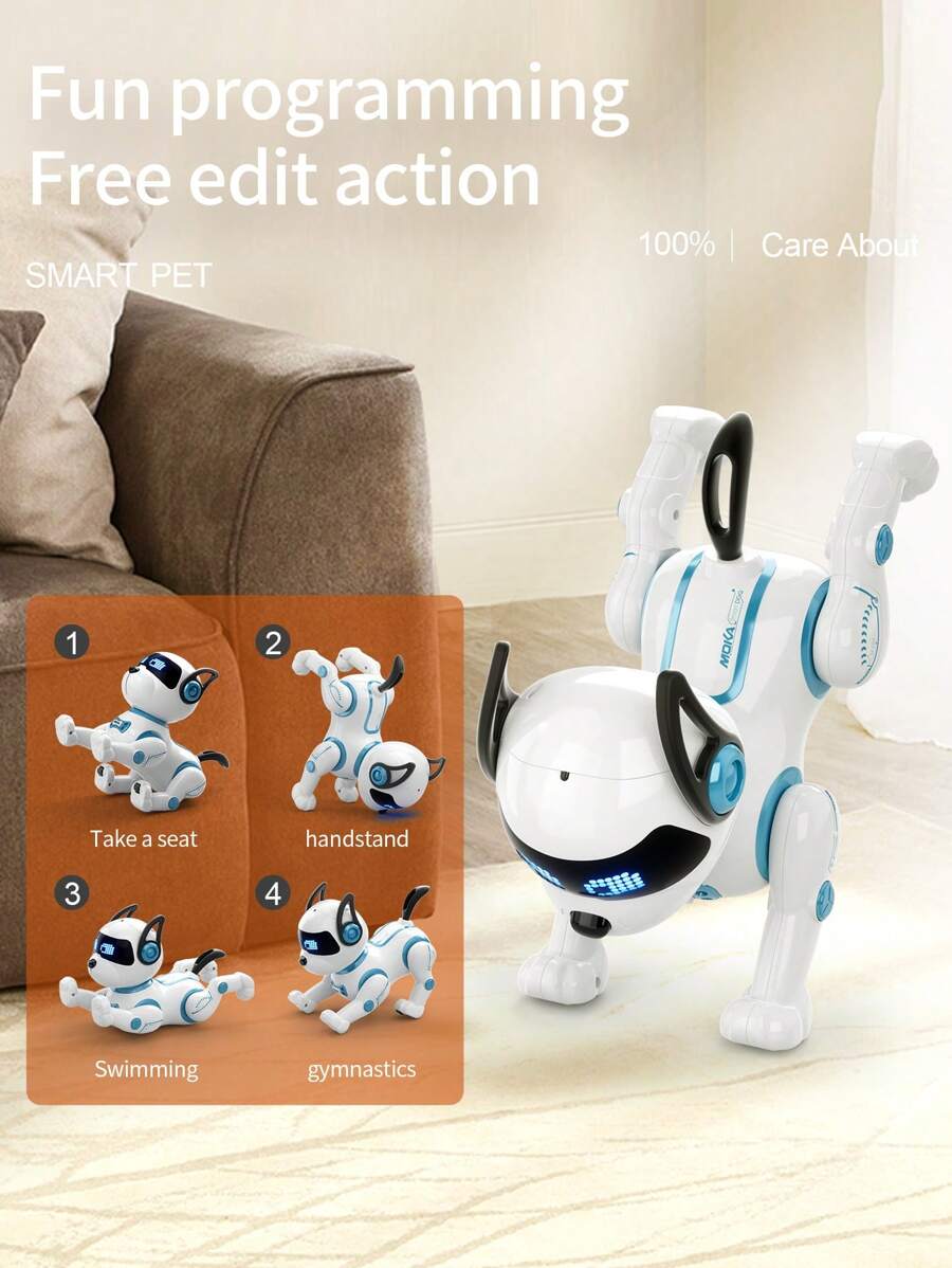 Remote Control Robot Cat Robot Dog For Kids, Interactive Robotic Dog ...