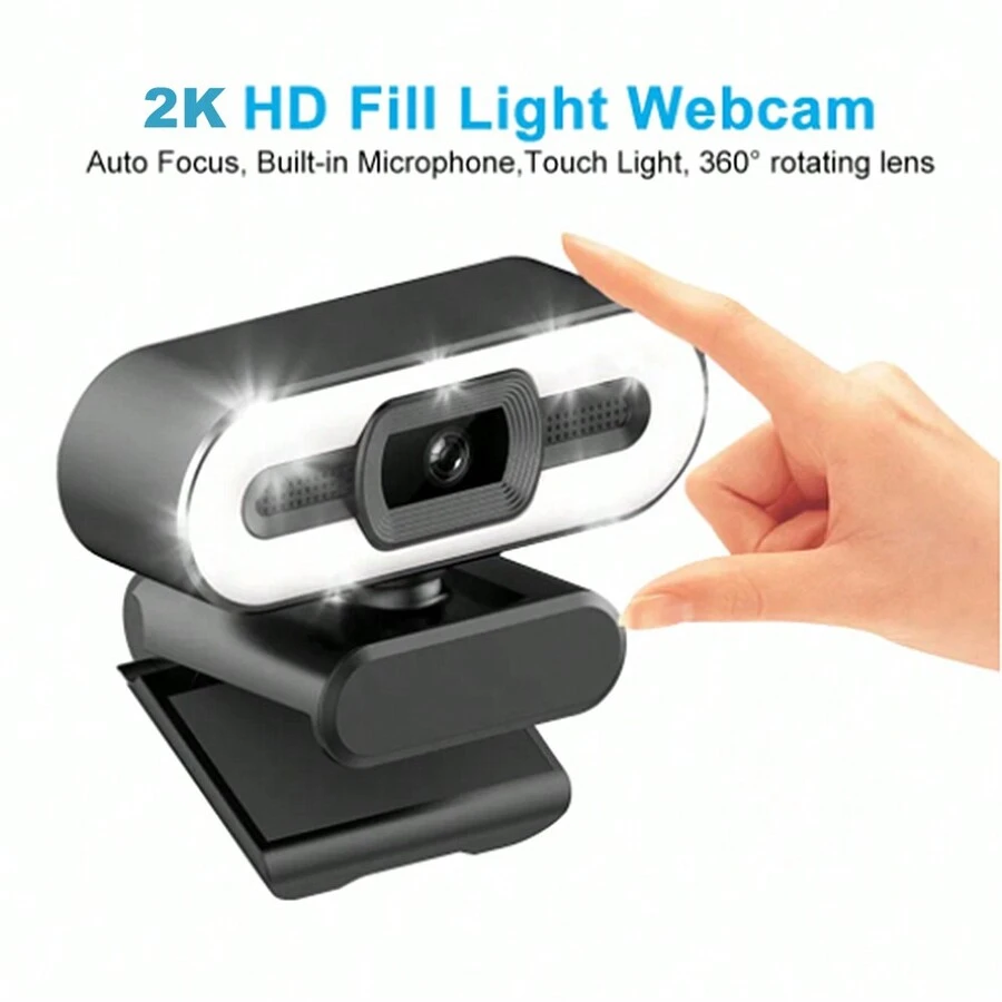 2K HD USB Webcam With Light For Video Streaming, Live, Conferencing ...