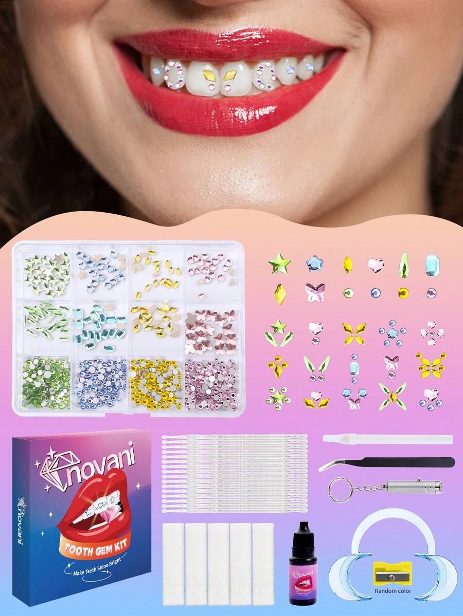 Tooth Gem Kit,DIY Tooth Gem Kit Professional, Stylish Sparkling Crystal ...