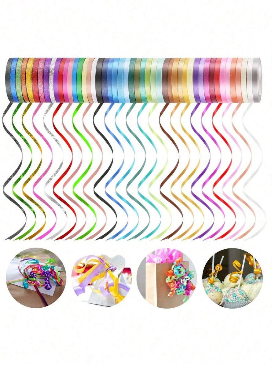 20rolls Of 10-Meter Ribbon Curly Ribbon Crafts, 10 Rolls Of Laser ...