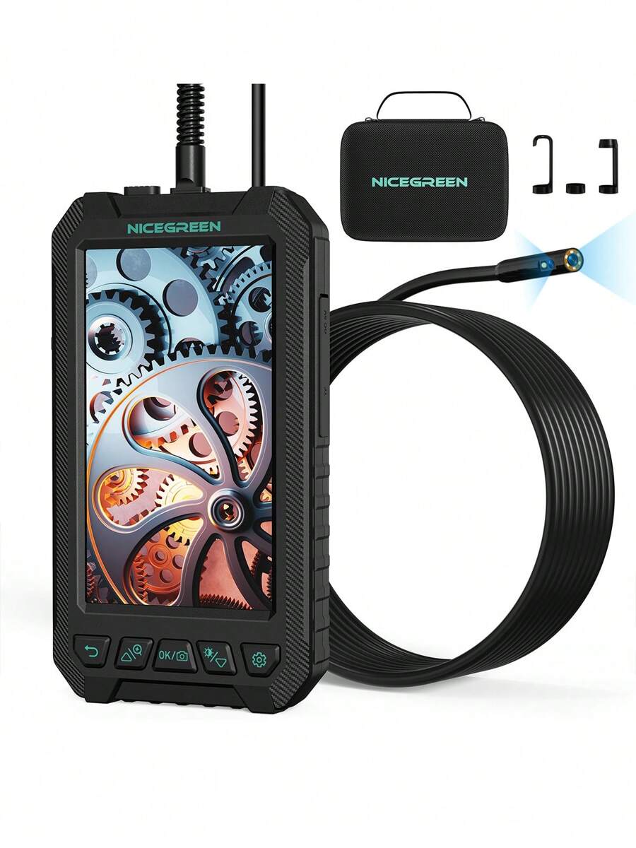 Dual Lens Industrial Endoscope, 8mm 1080P Borescope Camera With Lights ...