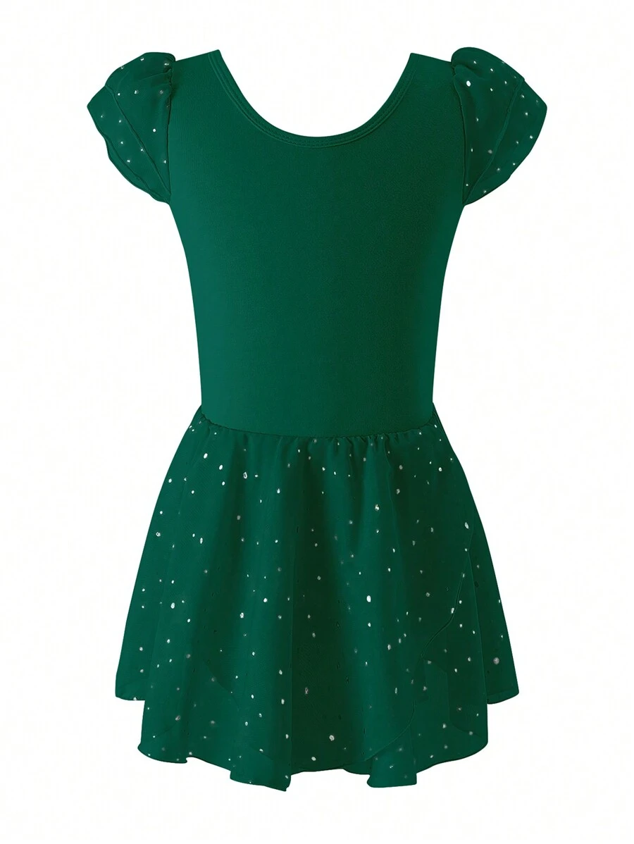 Young Girl Ballet Dancewear Set With Double Cross Ballet Skirt And ...