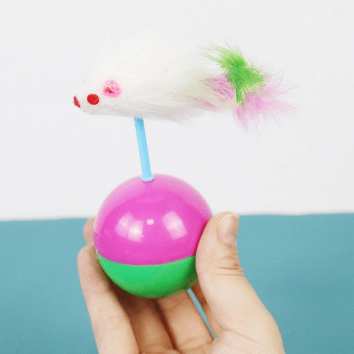 1pc Random Color Feather Mouse Toy Cat Toy, Wobble Stuffed Mouse Toy ...