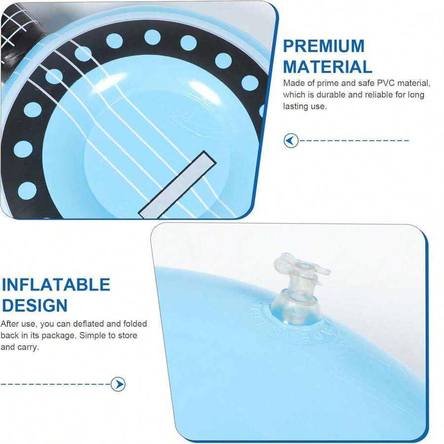 1pc Inflatable Musical Instrument Faux Banjo, Rockstar Prop Decoration ...