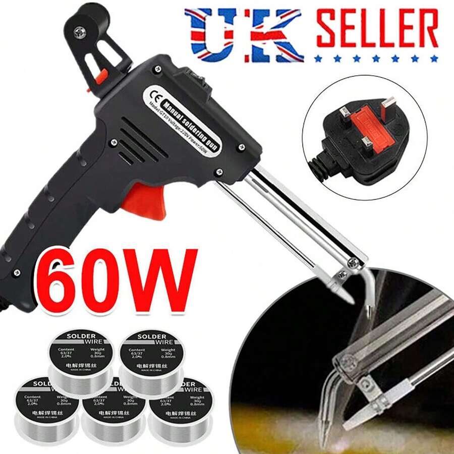 Soldering Gun Kit 60W Auto Solder Feed Hand-Held Welding Gun + 150g ...