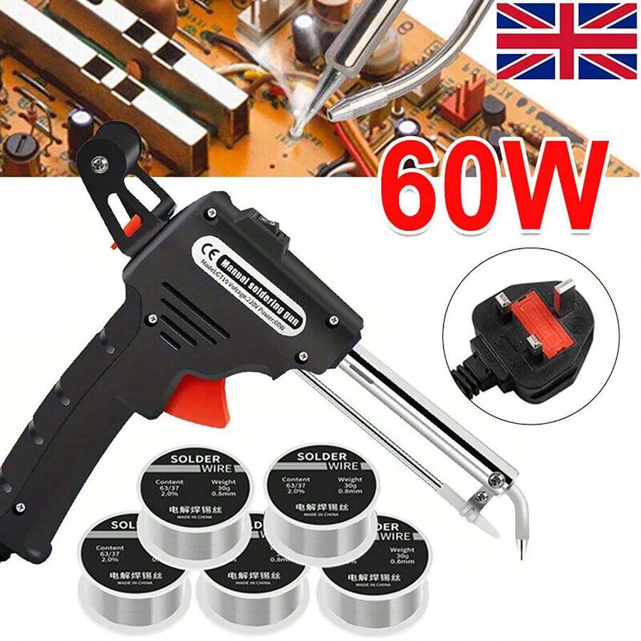 Soldering Gun Kit 60W Auto Solder Feed Hand-Held Welding Gun + 150g ...