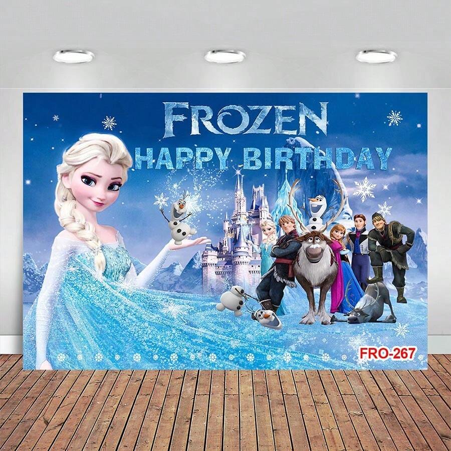 Backdrop For Birthday Party Supplies Frozen Photo Backgrounds Princess ...