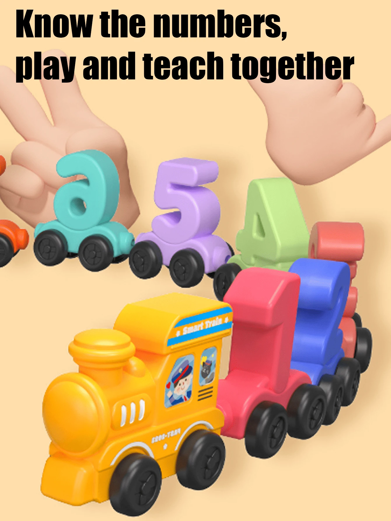 1box Magnetic Number Toy Train Set With 12 Carriages, Numbers 0 To 9 ...