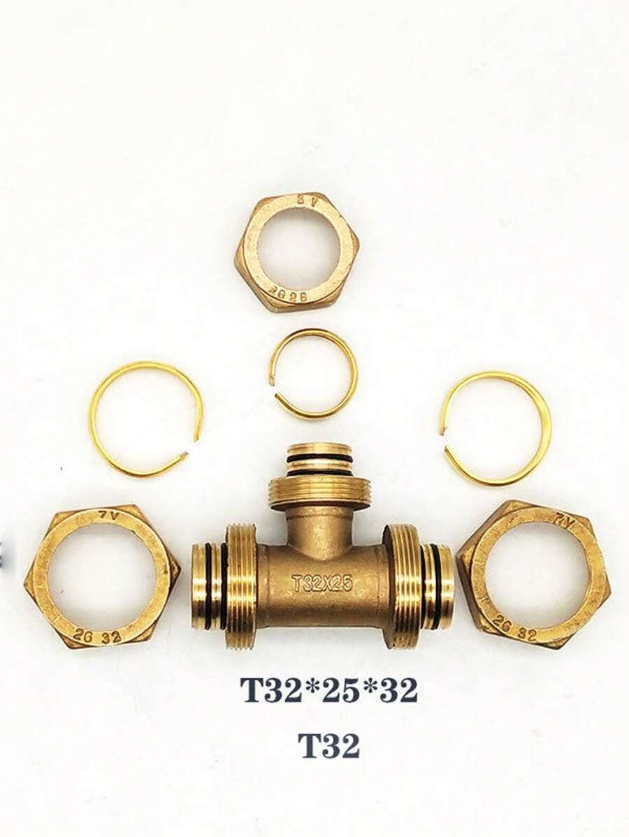 Brass Variable Diameter Tee Fitting, 6mm To 4mm Adapter Tee With ...