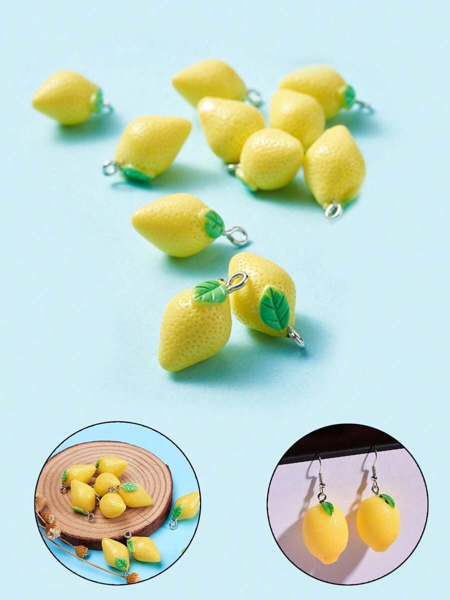 Three-Dimensional Lemon Simulation Resin Jewelry Pendant DIY Simulation ...