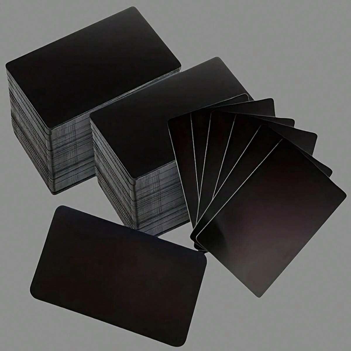 50pcs Black Aluminum Engraving Test Material Metal Business Cards ...