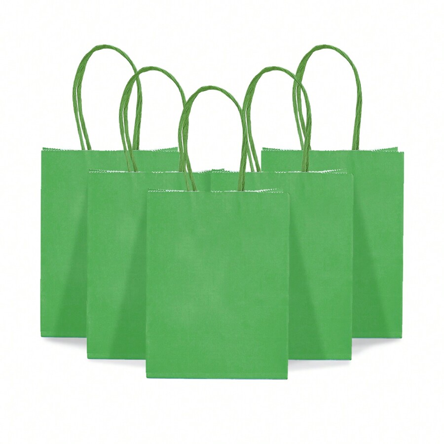 30 Pack Mini Small Green Paper Gift Bags With Handles 6.3 X 4.7 X 2.75 ...