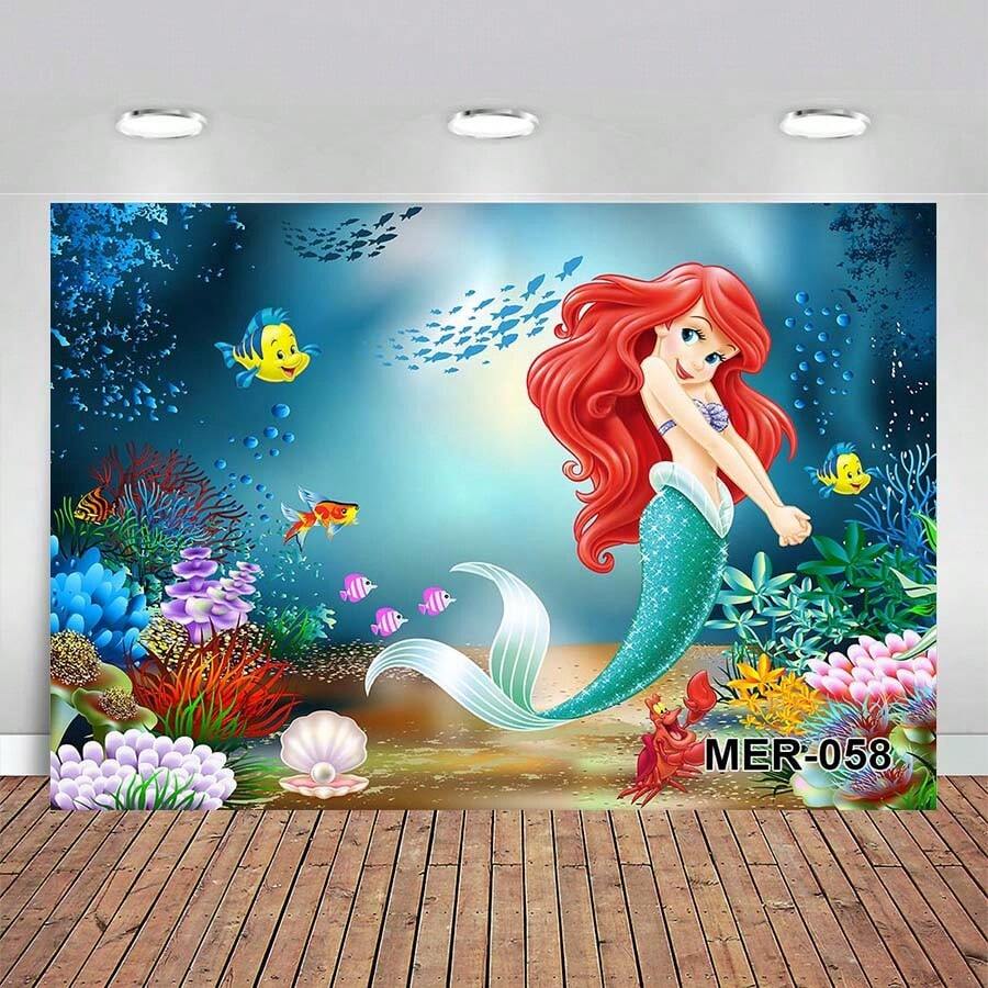 Birthday Party Photography Backdrop Under The Sea Fish Bubble ...