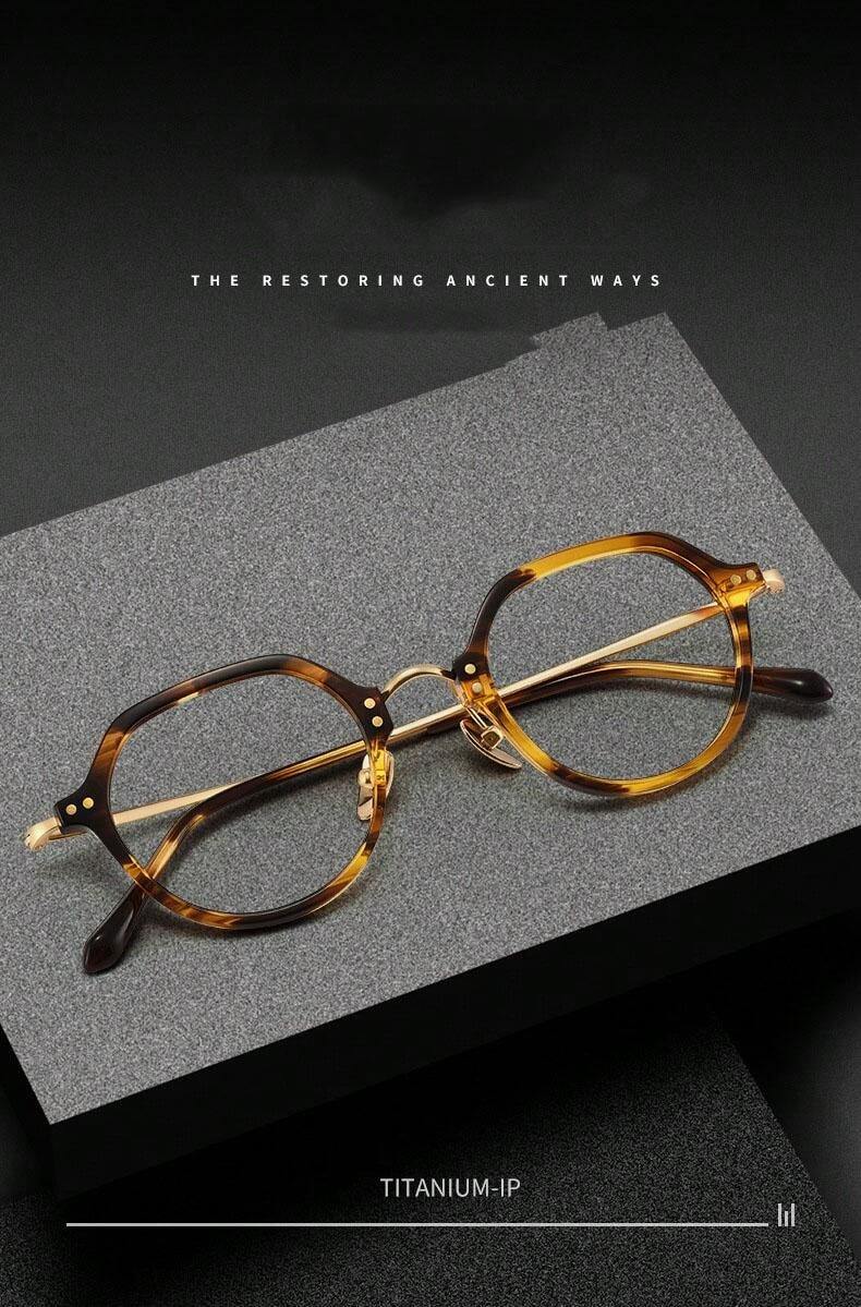 Tortoise Shell Vintage Pure Titanium Frame Eyeglasses New Model Eyeglass Frame Retro Titanium ...