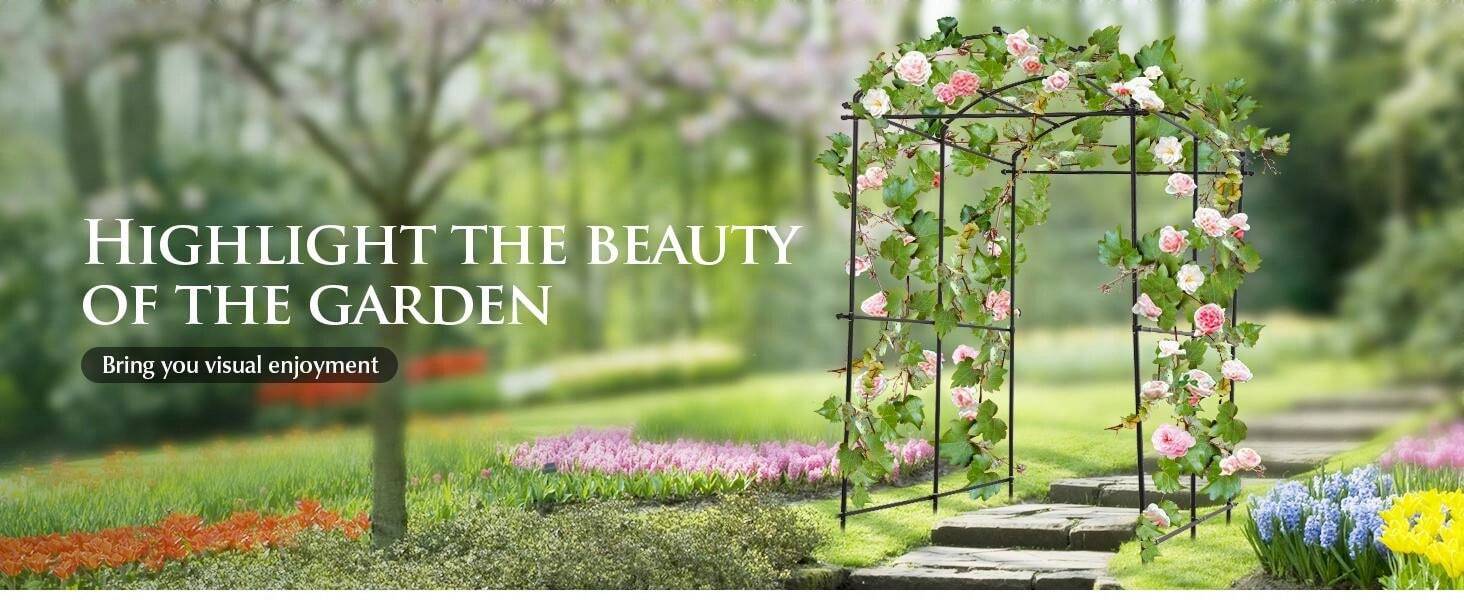 7FT Garden Arch Trellis For Climbing Plants, Garden Arches Support ...