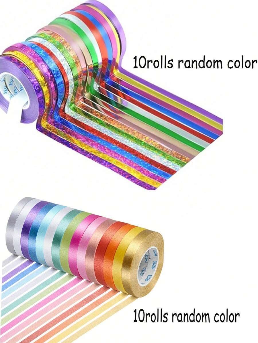 20rolls Of 10-Meter Ribbon Curly Ribbon Crafts, 10 Rolls Of Laser ...