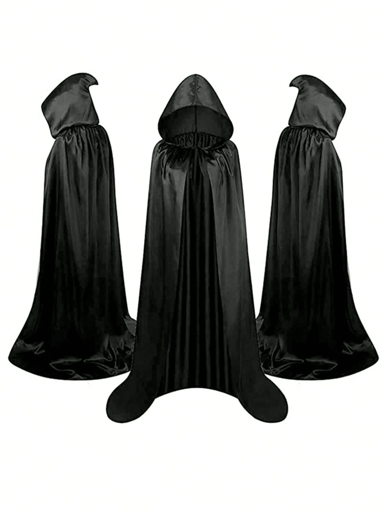 1 pieza Capa negra unisex con capucha, perfecta para fiestas de cosplay ...