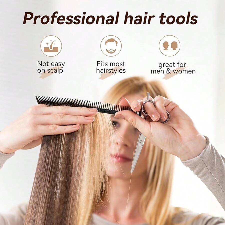 Hair Comb Bulk 7 Inch Carbon Fiber Cutting Comb All Purpose Combs For ...