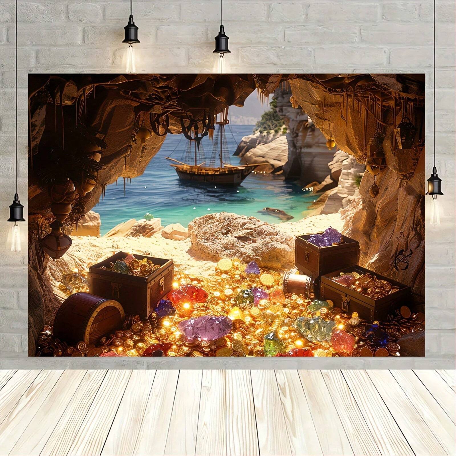 Pirate Treasure Chest Backdrop Banner For Birthday, Anniversary ...