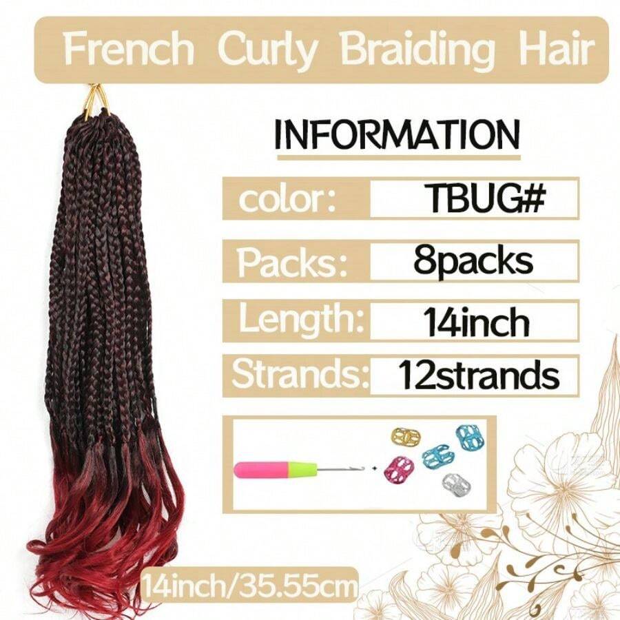 Cabello trenzado rizado francés rubio de 14 pulgadas, cabello trenzado ...