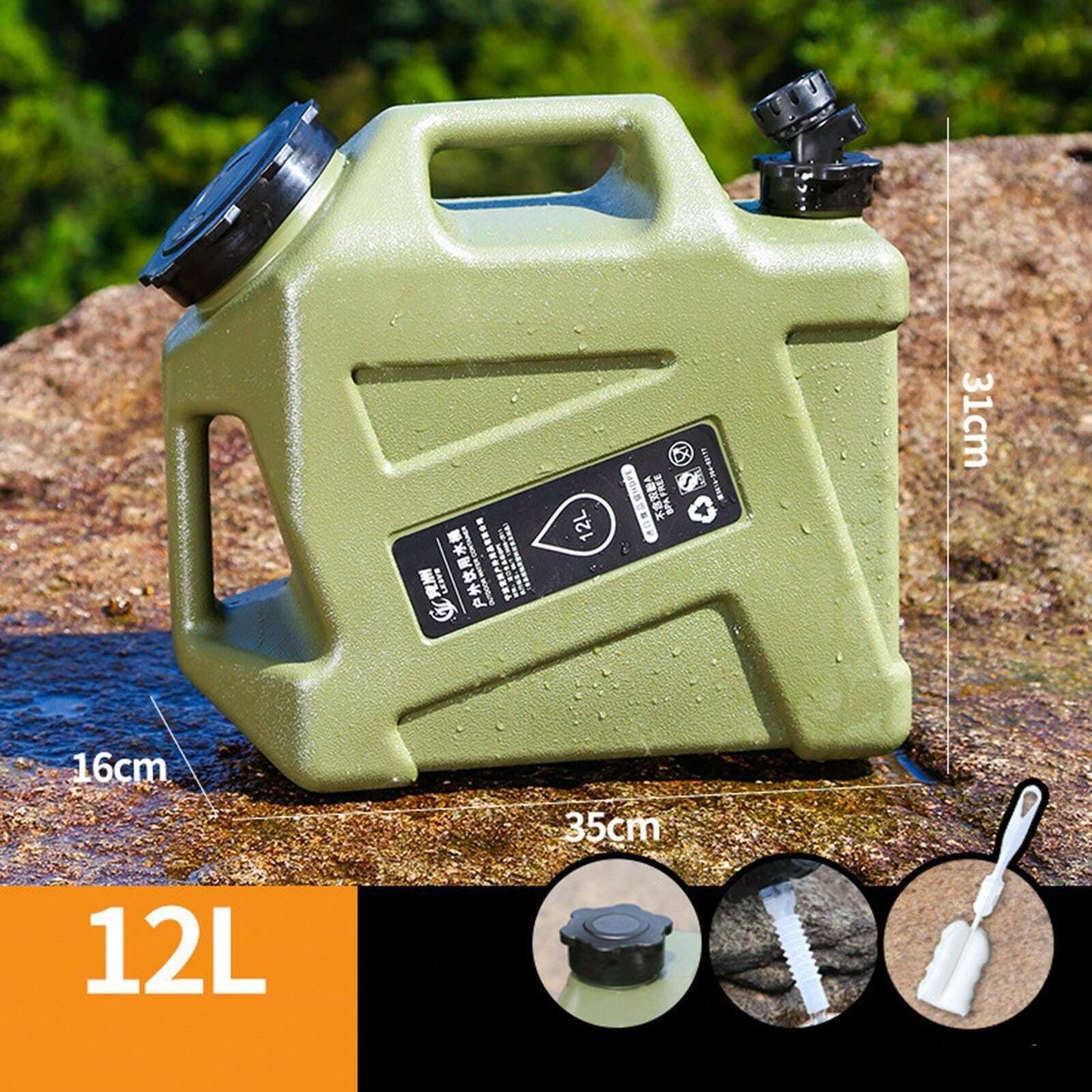 1 pieza Contenedor de agua portátil para camping, Bidón PE táctico ...
