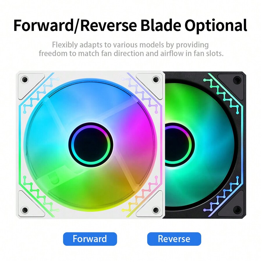 Aigo Air12s PC Case Fan 12cm 4Pin 5V 3Pin ARGB Cyclic Mirror Light ...