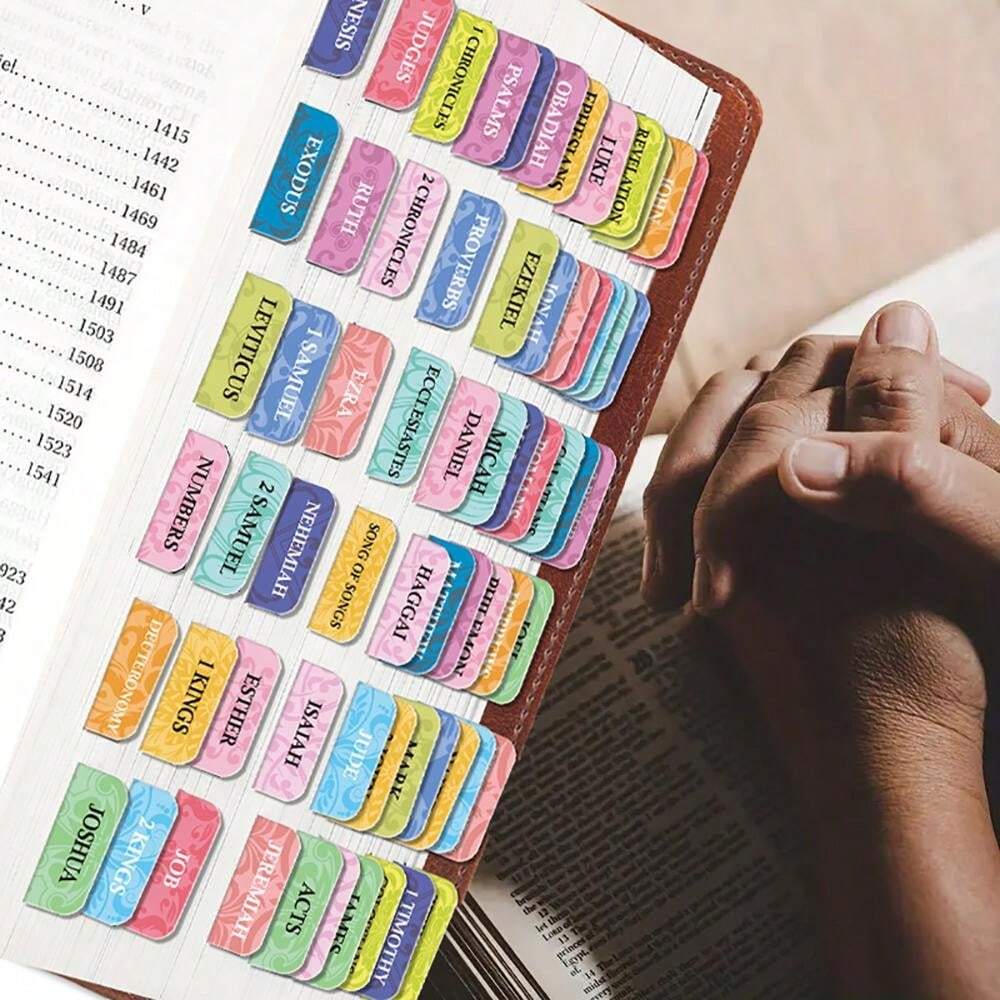 75pcs Laminated Bible Tabs (Large Print, Easy To Read), Bible ...