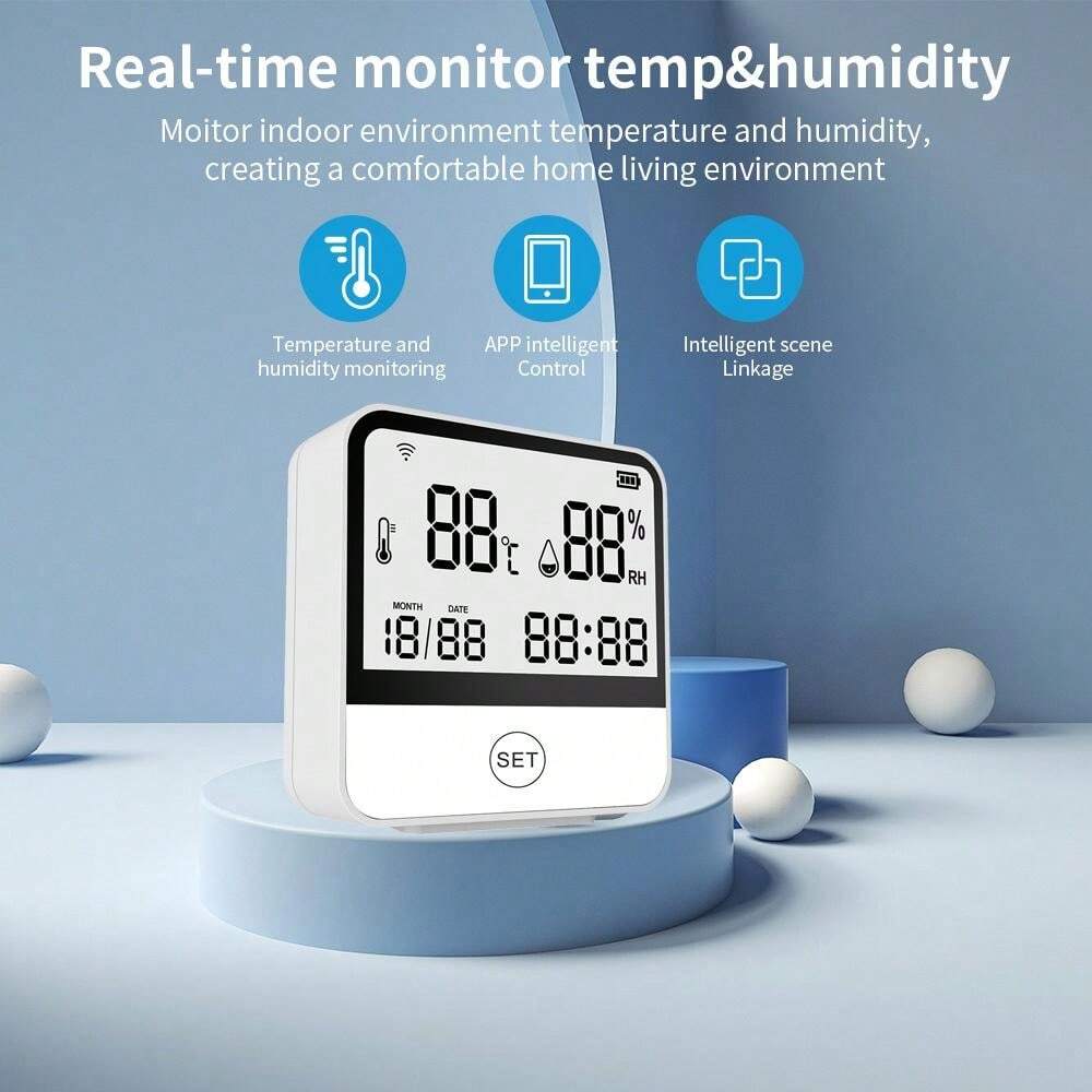 Tuya New WiFi Temperature Humidity Sensor Smart Life Backlight ...