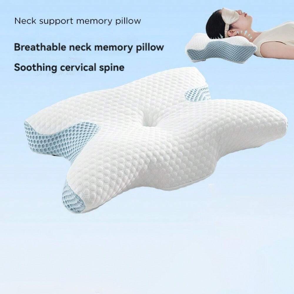 Butterfly-Shaped Cervical Memory Foam Pillow, Slow Rebound Zero ...