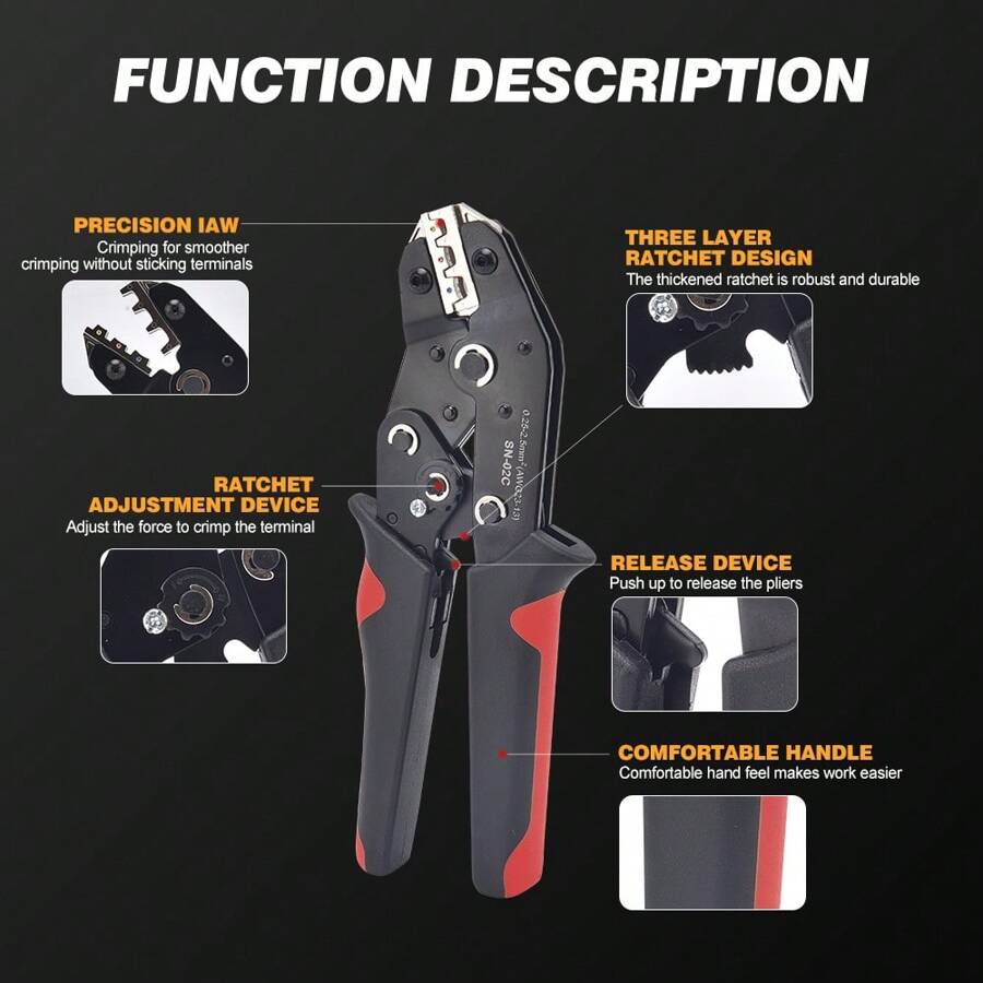 1 Set SN-02C Wire Crimping Tool Set, Insulated Wire Electrical ...