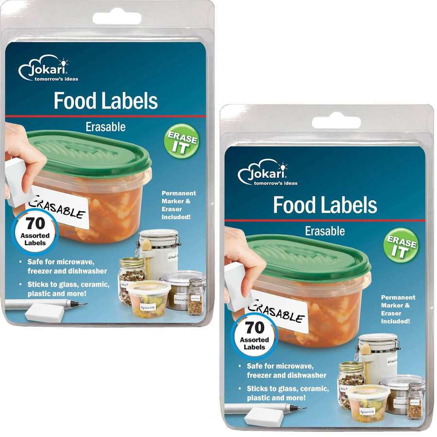 Jokari Erasable Food Labels 2-Pack Starter Kits With Pen & Eraser ...