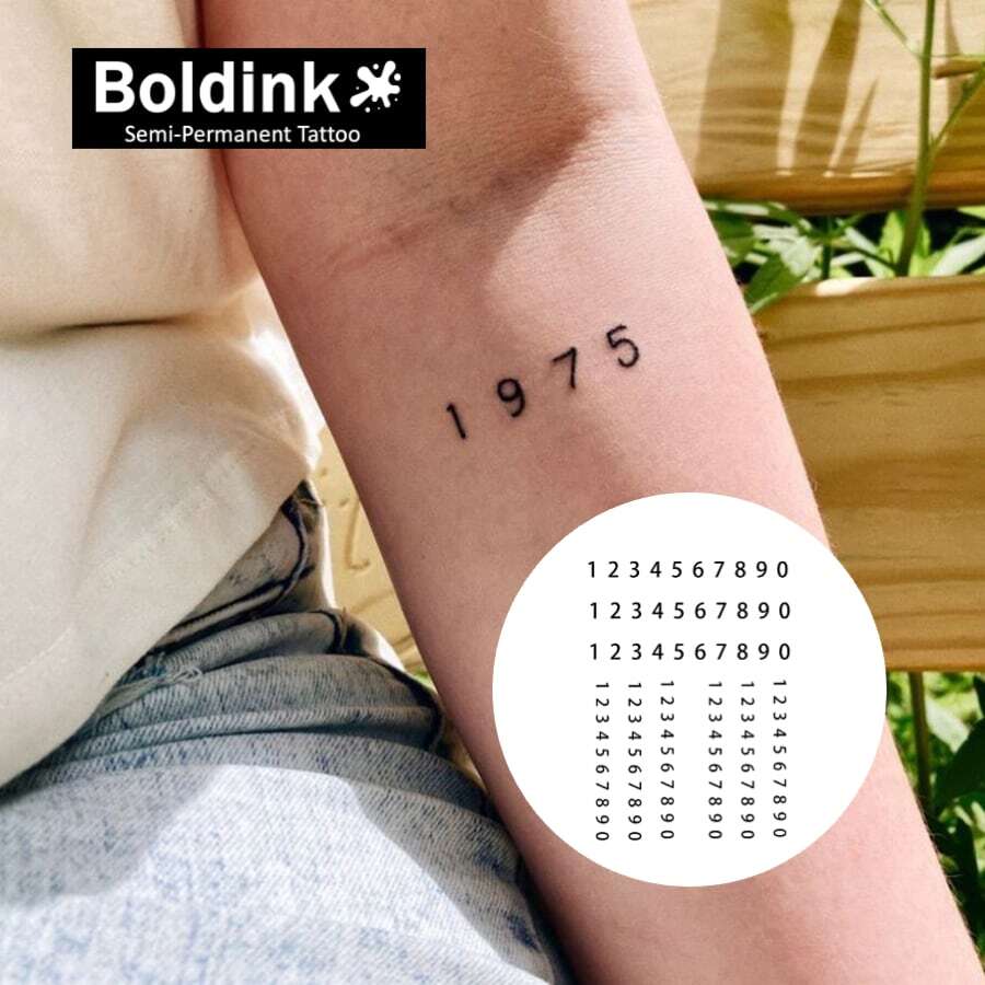 1 Kit Revolutionary Technology Tattoos, Semi-Permanent Tattoos, DIY Numbers, Bold Ink Year, Date ...