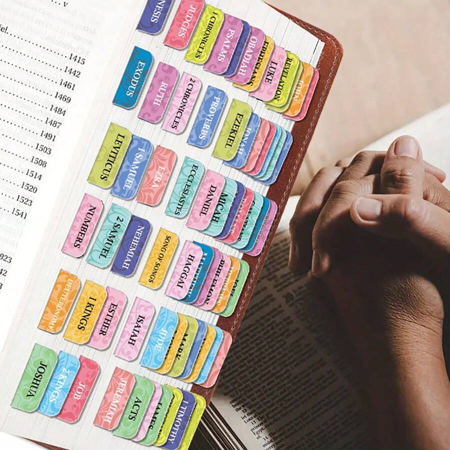 75pcs Laminated Bible Tabs (Large Print, Easy To Read), Bible ...