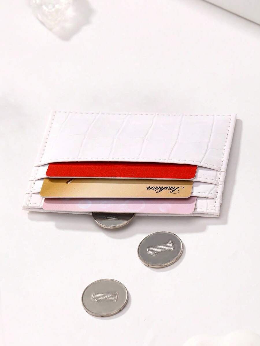 Simple Solid White Minimalist Casual Mini Card Holder Card Holder ...