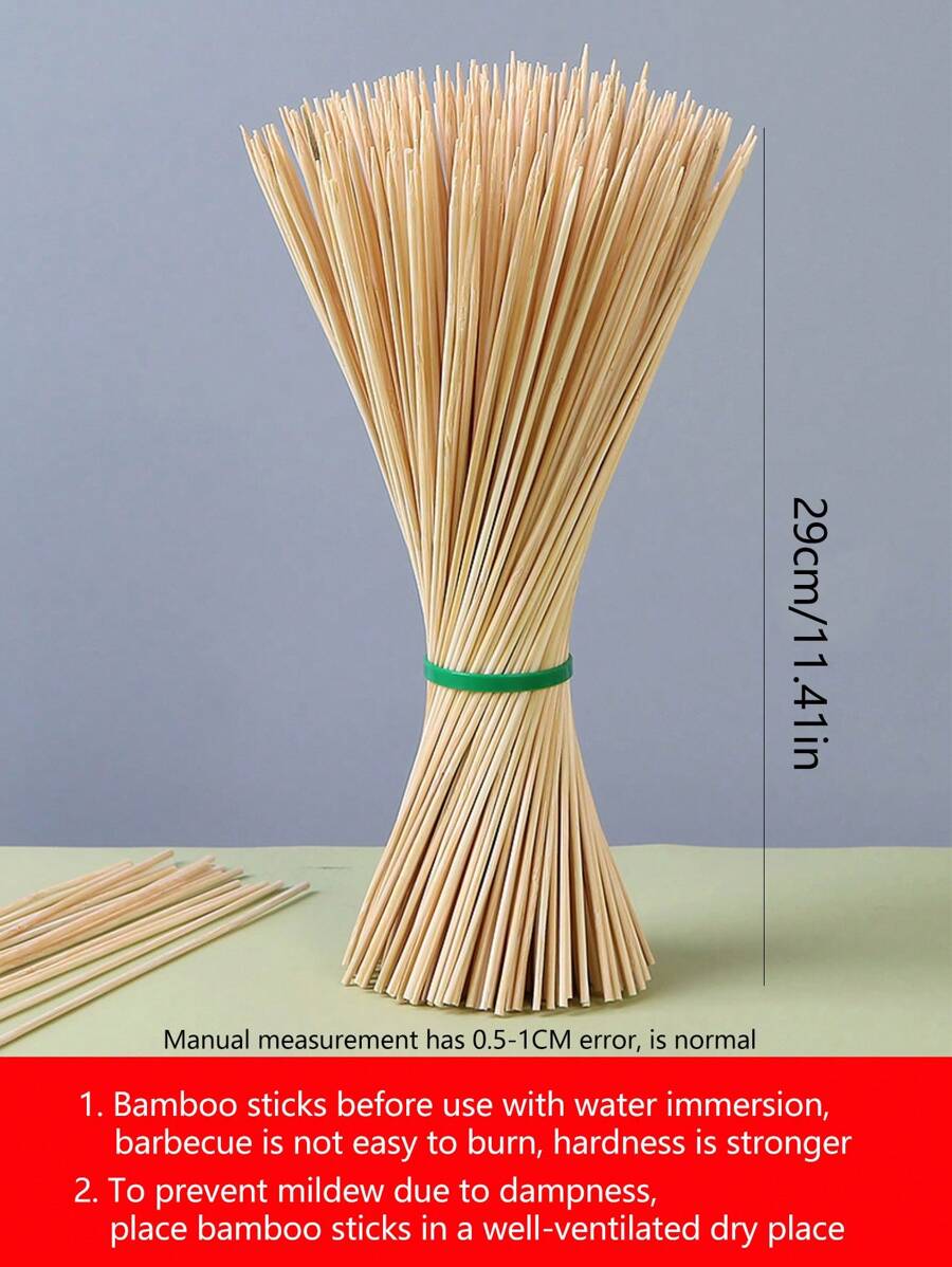 100pcs (±5) Disposable Bamboo Skewers, BBQ Grilling Sticks, Fried ...