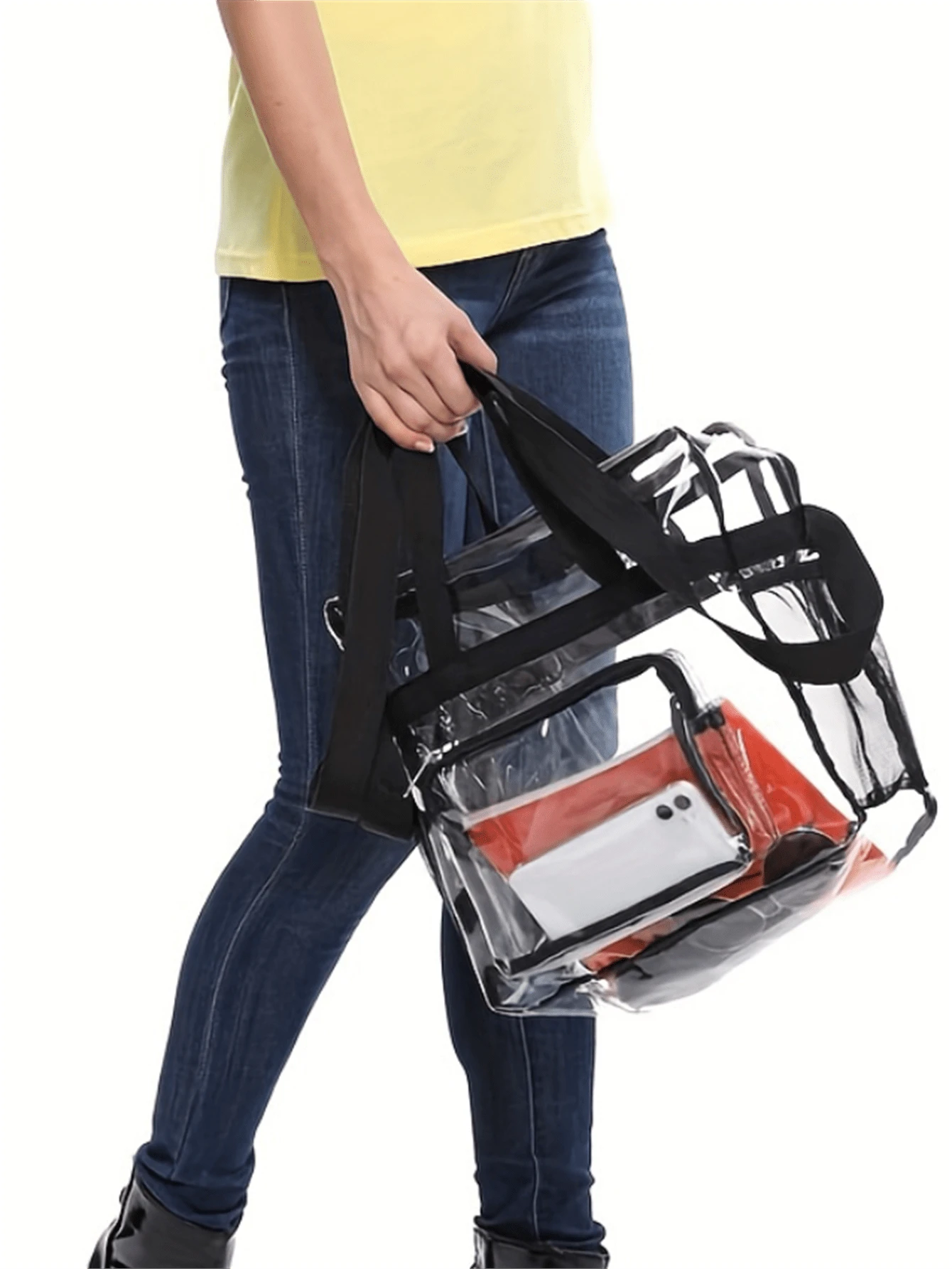 Waterproof Large Capacity Clear Bag, Women's PVC Clear Handbag, Clear ...