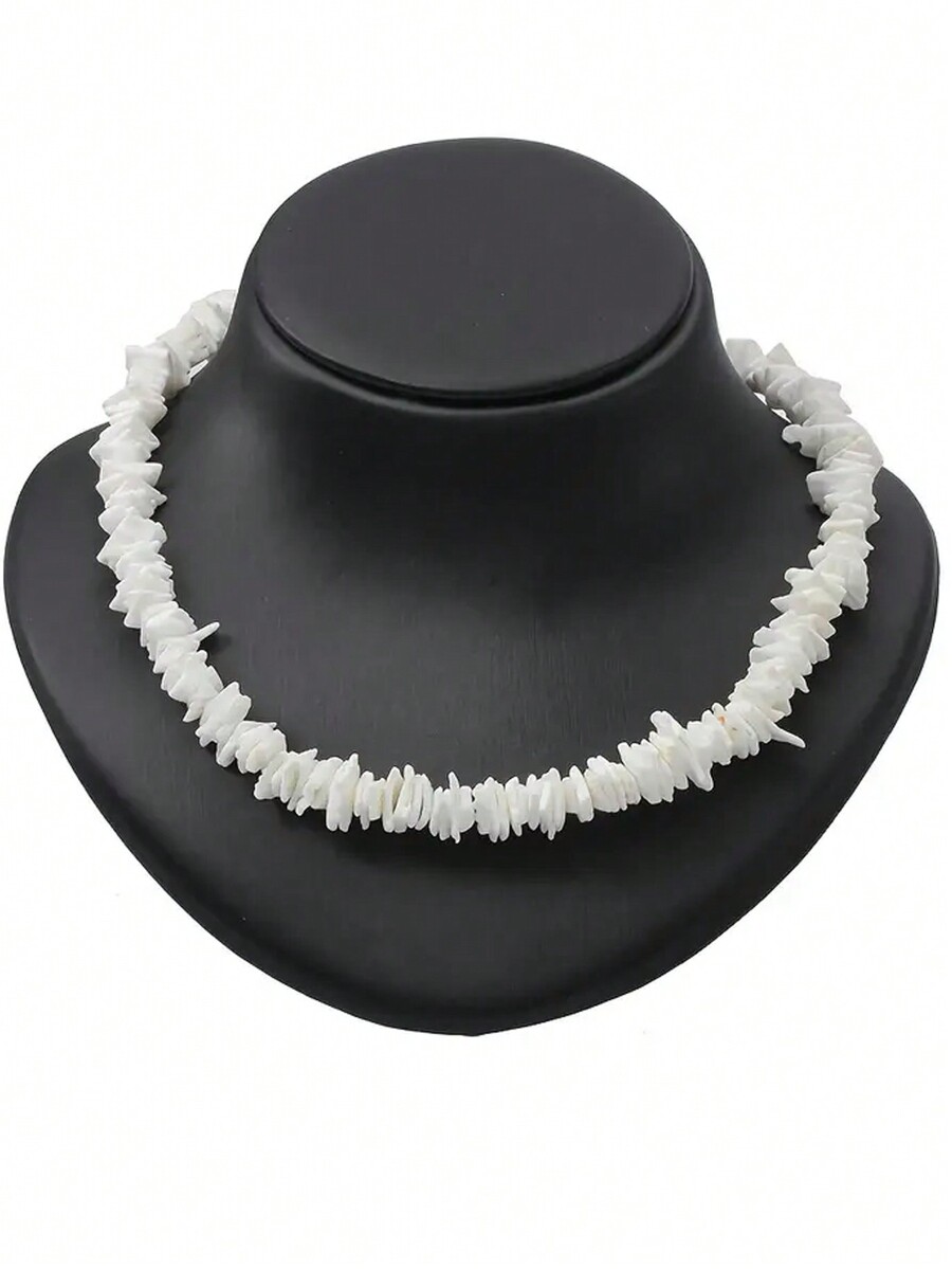 1Strand White/Black Shell Necklace Conch Clam Shell Piece Necklace ...