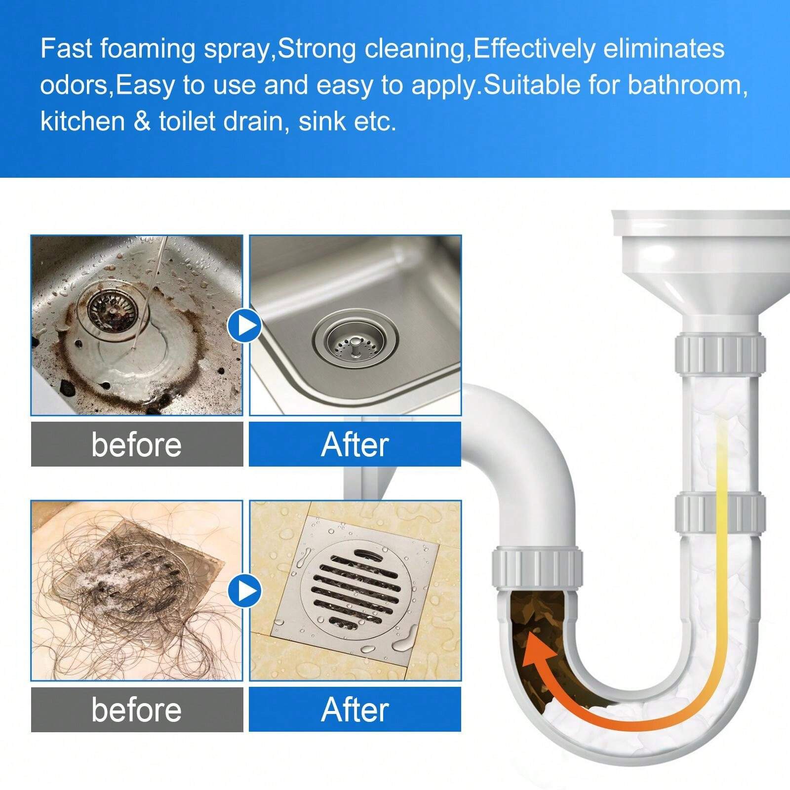Pipe Foam Cleaner Household Drainage Pipes And Sink Deodorizing And ...