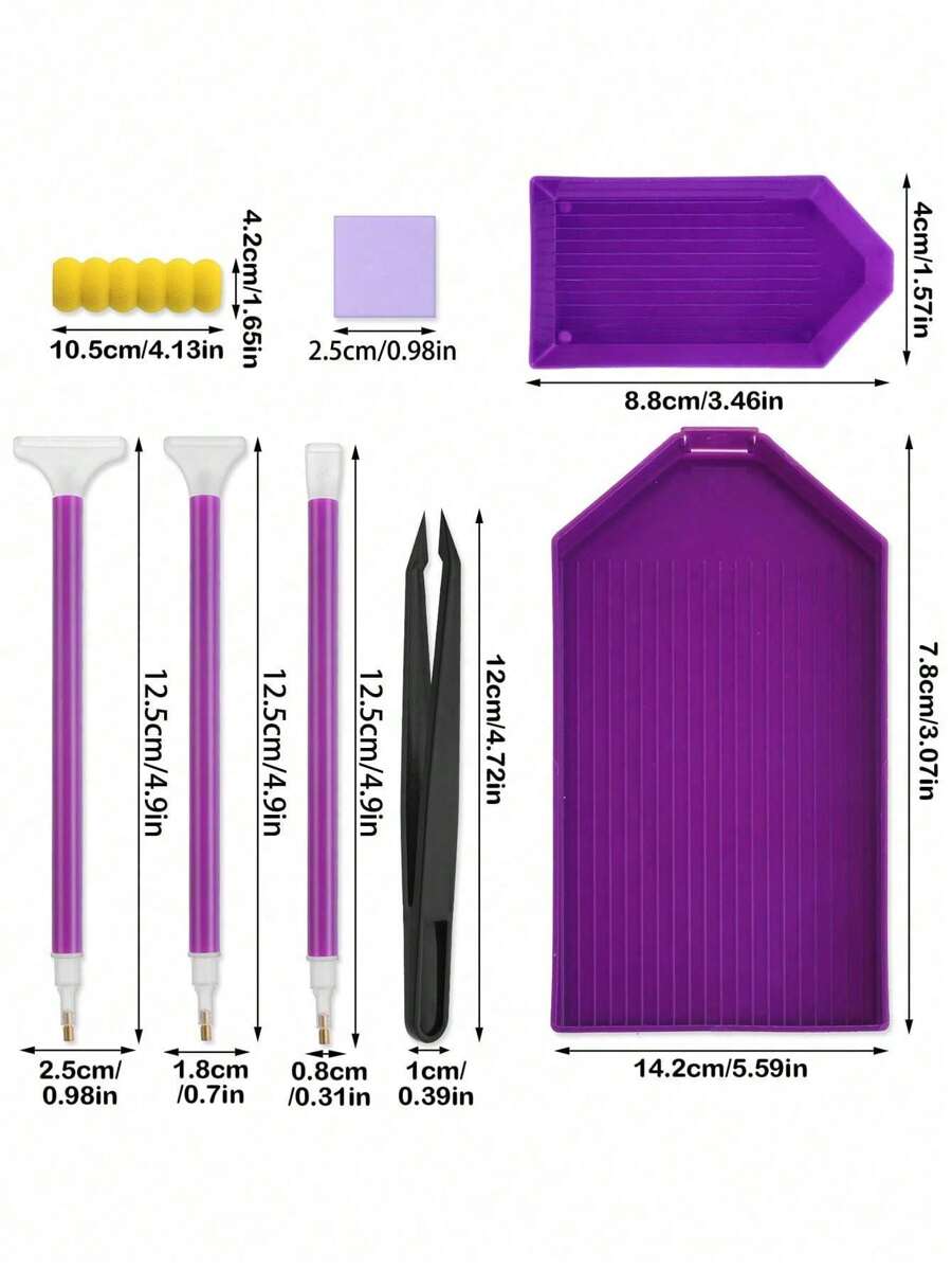 5D DIY Diamond Painting Tool Accessory Set With Multiple Sizes Of Paint ...