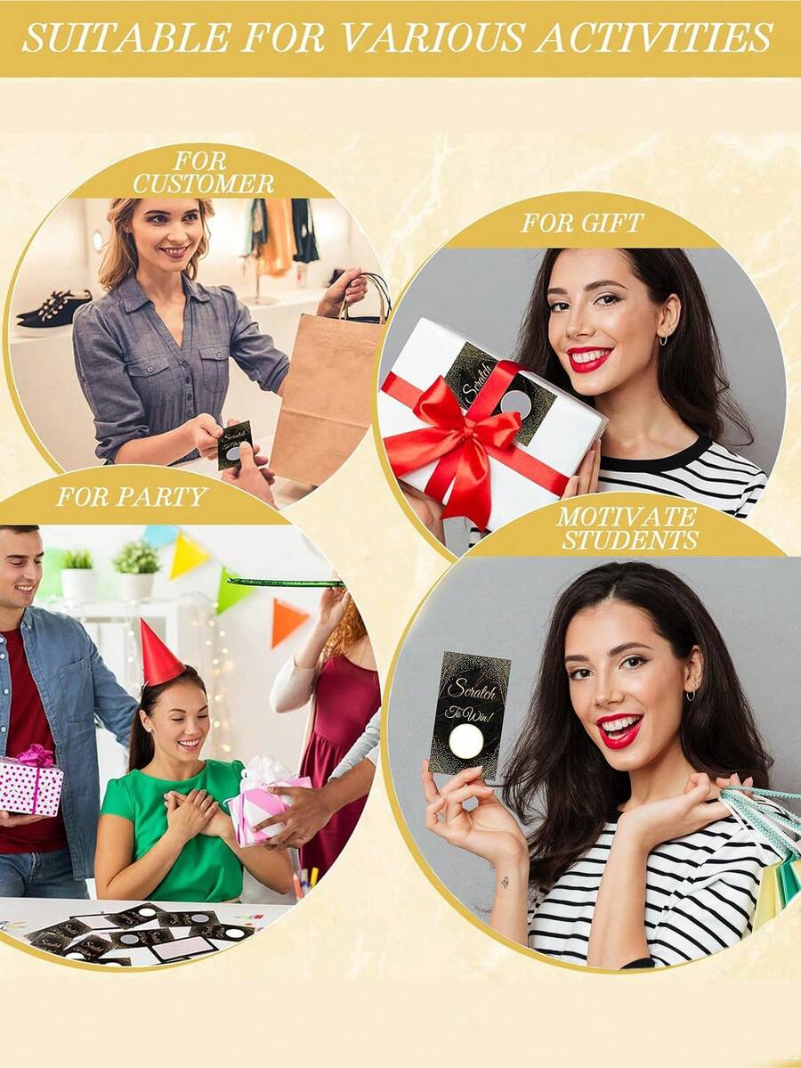 24pcs Party Lottery And Quiz Scratch Cards, Suitable For Various Guessing Games And Gender ...