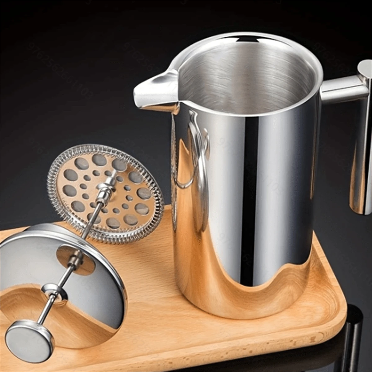 304 Stainless Steel Double Wall French Press Coffee Maker, Thermal ...