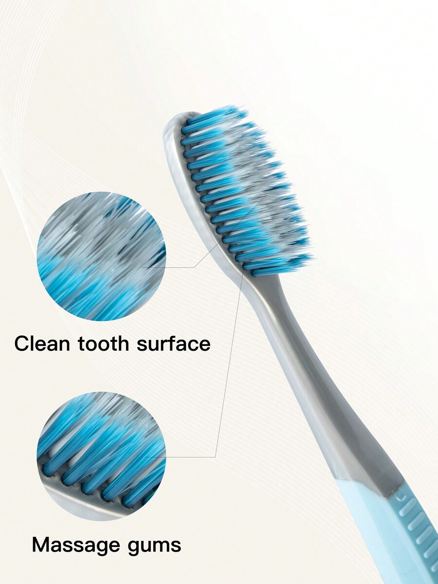 4 Packs Toothbrushes For Adults With 2 Toothbrush Holders Extra Fine ...