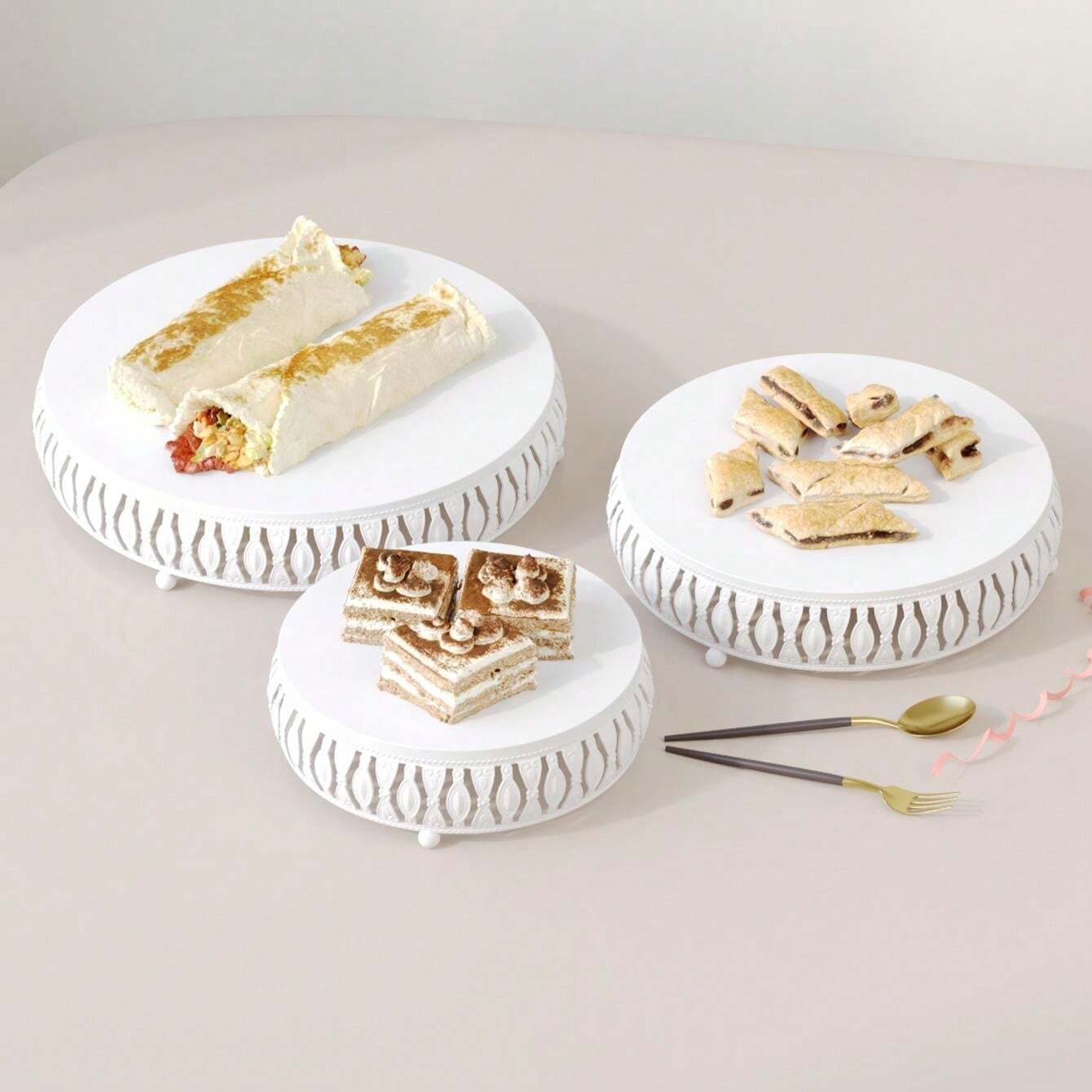 European Style Wedding Display Stand Props Round Cake Plate Wrought ...