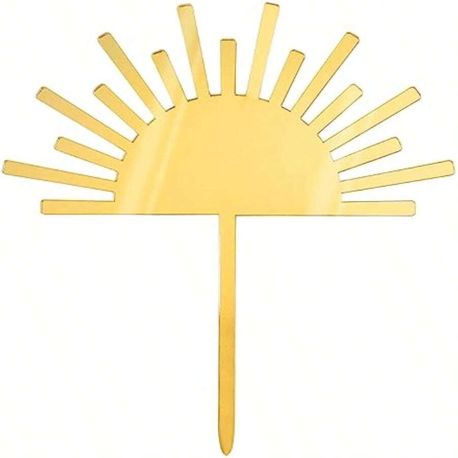 Sun Acrylic Cake Topper Boho Theme Mirror Cake Topper For Photo Booth ...