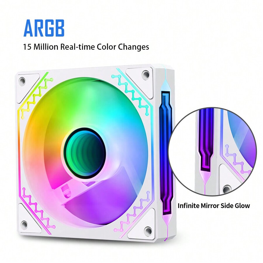 aigo Ventilador de caja para PC Aigo Air12s 12cm 4Pin 5V 3Pin ARGB ...