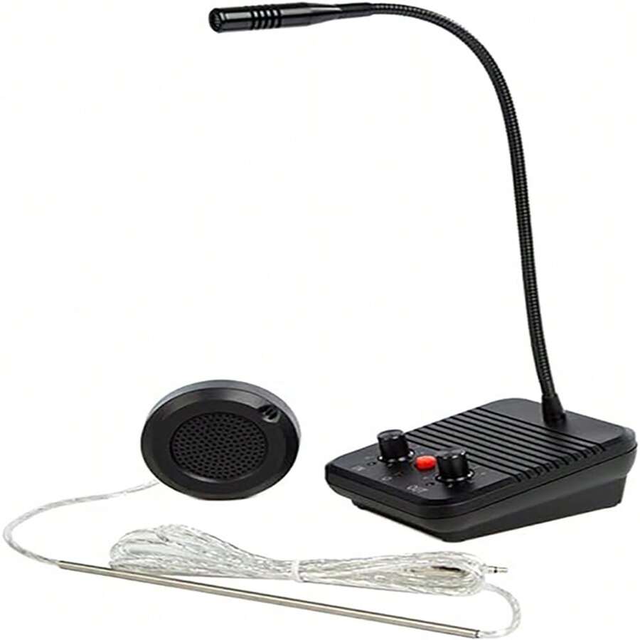 Window Intercom Dual-Way Intercommunication Microphone And Speaker Bank ...
