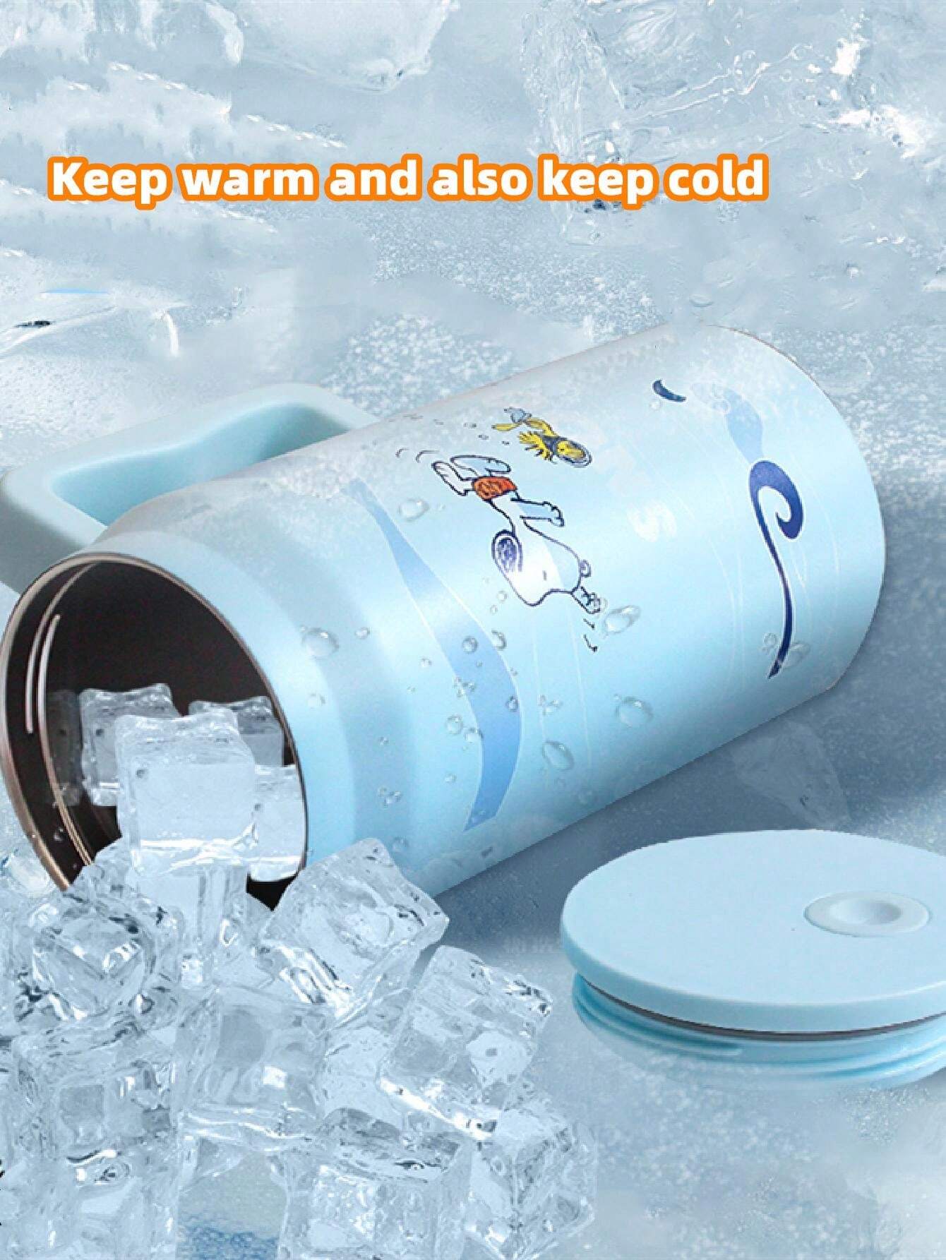 SNOOPY 1pc Design Large Capacity Insulated Water Bottle Portable Cold ...
