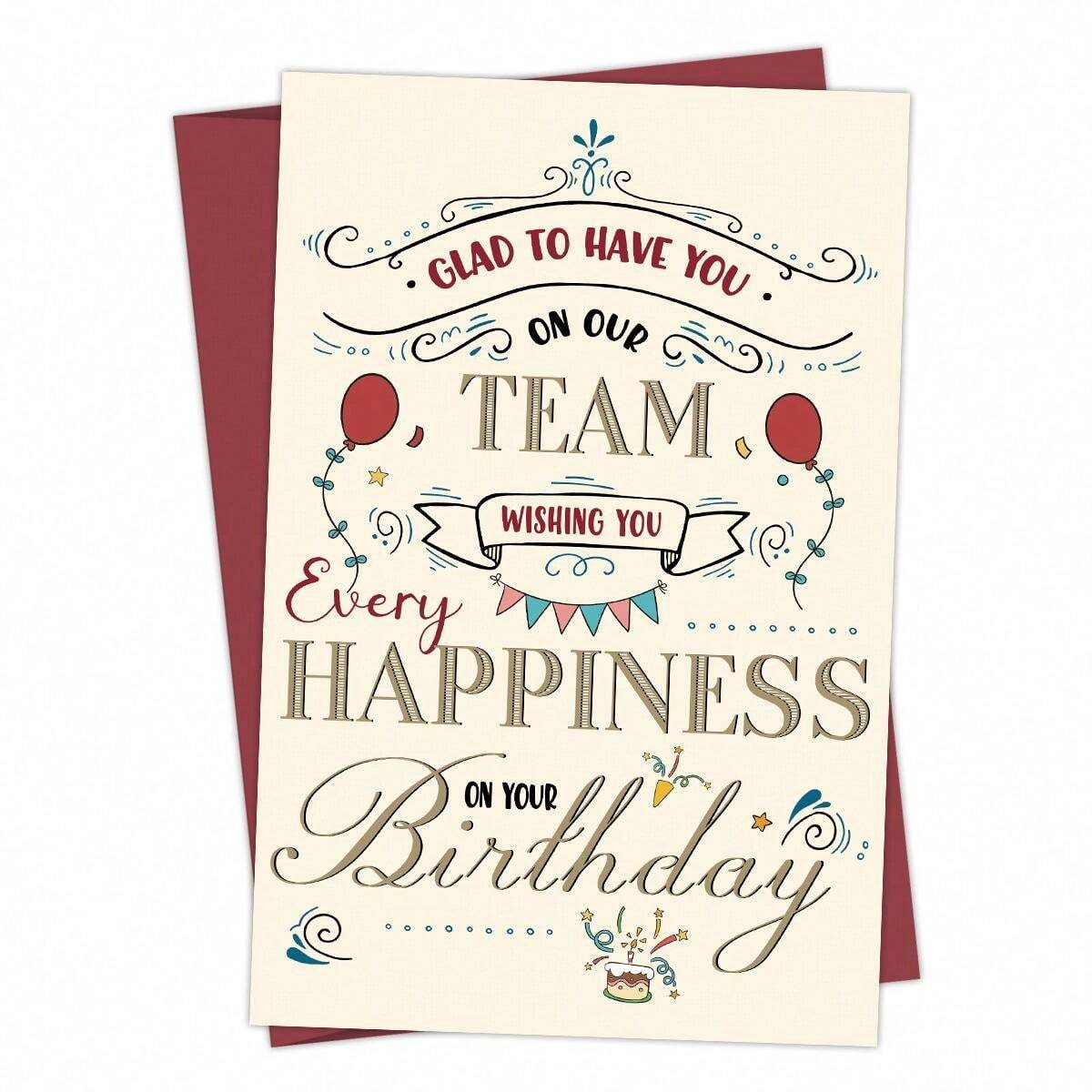 1pc Employee Birthday Cards, Happy Birthday Card For Coworker, Birthday ...